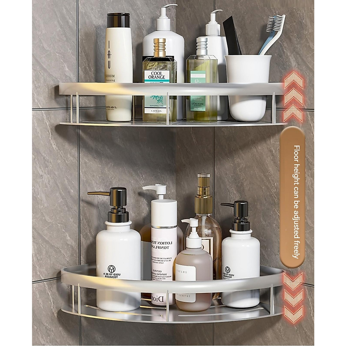 MXITA Corner Shower Caddy,Adhesive Shower Corner Organizer Shelves,Bathroom Shower Organizer Shelves，No Drilling, for Toilet, Bathroom, Dorm and Kitchen 2 Pack (black)