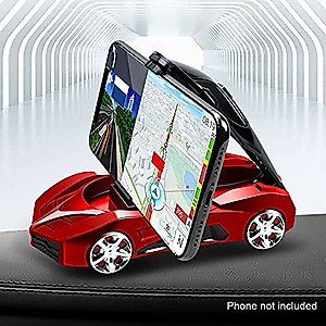 SYCOOVEN Car Phone Holder, Car Shape Phone Mount Silicone Car Pad Mat for Various Dashboards, Slip Free Desk Phone Stand Compatible with iPhone, Samsung, Android Smartphones, GPS Devices and More