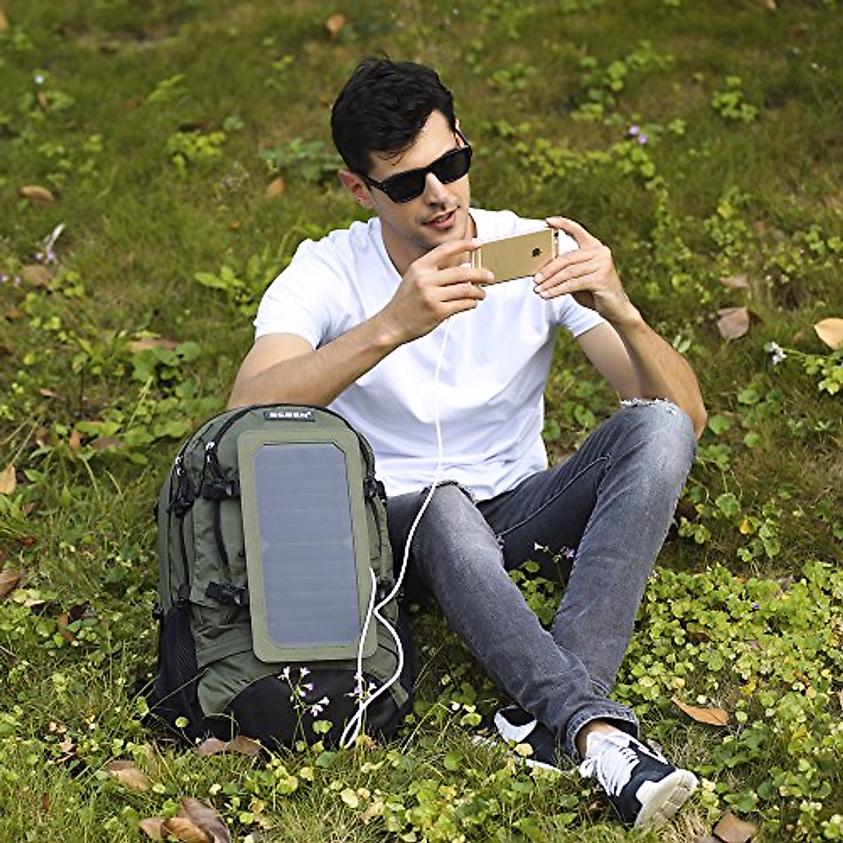 ECEEN Solar Backpack 7 W Solar Panel Charger for Smart Cell Phones Outdoor Sports Backpack Supplies