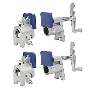 WORKPRO 2-Pack 3/4'' Pipe Clamps, Wood Gluing Pipe Clamp Set with H-shaped Feet, Lightweight Cast Aluminum Wood Clamps Quick Release for Woodworking, Carpentry, Home Improvement, and DIY Projects