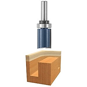 Bosch 85671M 1-1/8 In. x 1-1/2 In. Carbide Tipped 2-Flute Top Bearing Straight Trim Bit