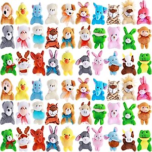 Skylety 60 Pack Mini Plush Animals for Christmas 30 Styles Bulk Mini Stuffed Animals Plush Toy Small Stuffed Keychain Cute Assortment for Carnival Prizes, Party Favor, Kindergarten Goodie Bag Fillers