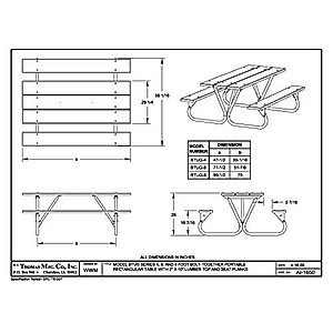 Pilot Rock Heavy Duty Steel Picnic Table Frames Model BTUG-FR - Made in The USA -