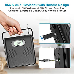 KOVCDVI CD Player Portable Bluetooth CD Player with Speakers Boombox CD Walkman FM Radio CD Player for Home with LCD Display Handle Design Support USB AUX Playback Headphone Jack