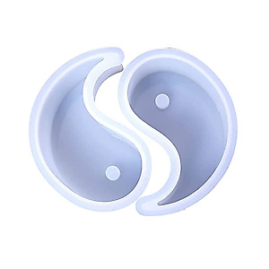 LIANXUE 2Pcs Tai Chi Yin Yang Candle Silicone Molds 3D-Candle Mold for Candle Making Epoxy Resin Moulds DIY Craft Fondant-Decor Silicone Rubber
