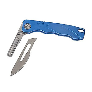 Tungyi Daily Pocket Folding Utility Knife with Key Ring and 10 Replaceable Quick Change Blades, Ultra Compact and Lightweight (Blue)