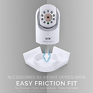 Corner Mount Infant Optics DXR-8 & Pro Adhesive Wall Shelf, Optimal Viewing, Full Pan & Tilt, Easy Installation, No Mess, No Screws by Brainwavz