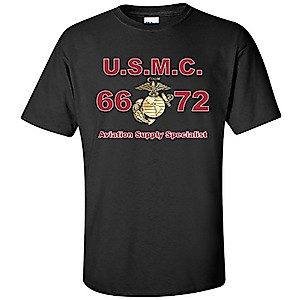 United States Marine Corps MOS 6672 Aviation Supply Specialist T-Shirt Black