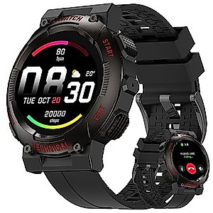 Kingstar Smart Watches for Men - 1.32" Full Touch Smart Watch for Android iPhone | IP67 Waterproof Fitness Tracker Outdoor Bluetooth Watch with Heart Rate Sleep Monitor AI Voice (Answer/Dial Calls)
