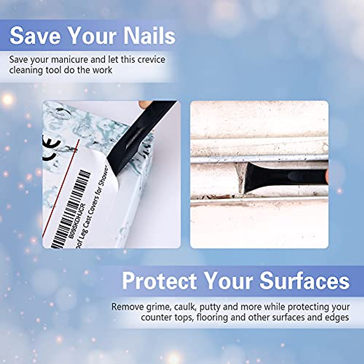 Scraper Plastic Scraper Tool Multipurpose Label Scraper, Non-Scratch Cleaning Tool for Tight Spaces, Crevices, Perfect for Remove Paint, Food Dirt, Label and More, 3pcs