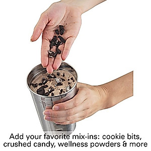 Hamilton Beach Pro Retro Die-Cast Mixer for Milkshakes, Soda Fountain Drinks, Protein Shakes, Whipping Omelets and Pancake Batter, 28 Oz Cup (65120), Gray