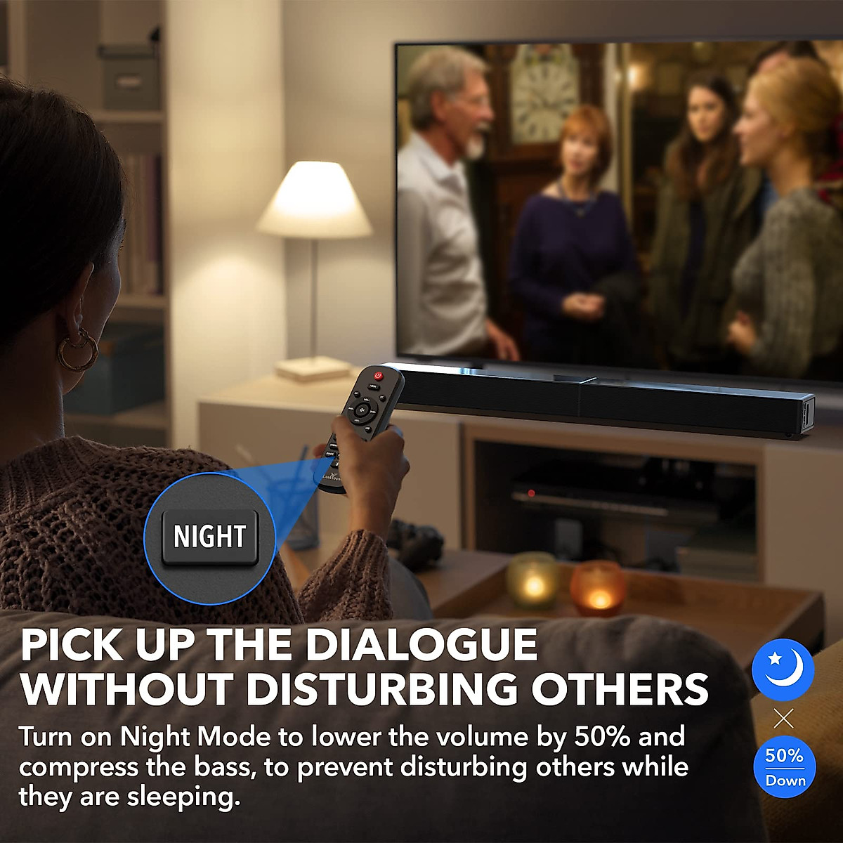 LARKSOUND 2.1 CH Soundbar with Built-in Subwoofer, 31 Inch Sound Bar for TV with Bluetooth/HDMI ARC/Optical/AUX/USB Connections