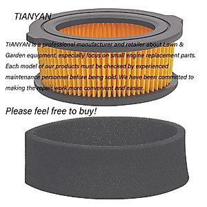 TIANYAN 2pcs 951-10794 751-10794 951-14262 Air Filter Replacement for MTD 751-14262 Premium OHV engine 208cc Troy-Bilt MTD Gold Craftsman Yard-Man Yard Machines Huskee Bolens Cultivator Tiller