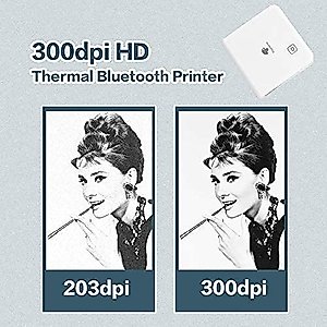 Phomemo M02 Pro Pocket Printer - with 3 Rolls Transparent Gold Paper， Compatible with iOS + Android for Plan Journal, Study Notes, Art Creation, Work, Gift