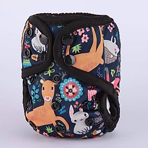 Sigzagor Newborn Baby Diaper Nappy Cover 8lbs-10lbs (Deers Rabbits)