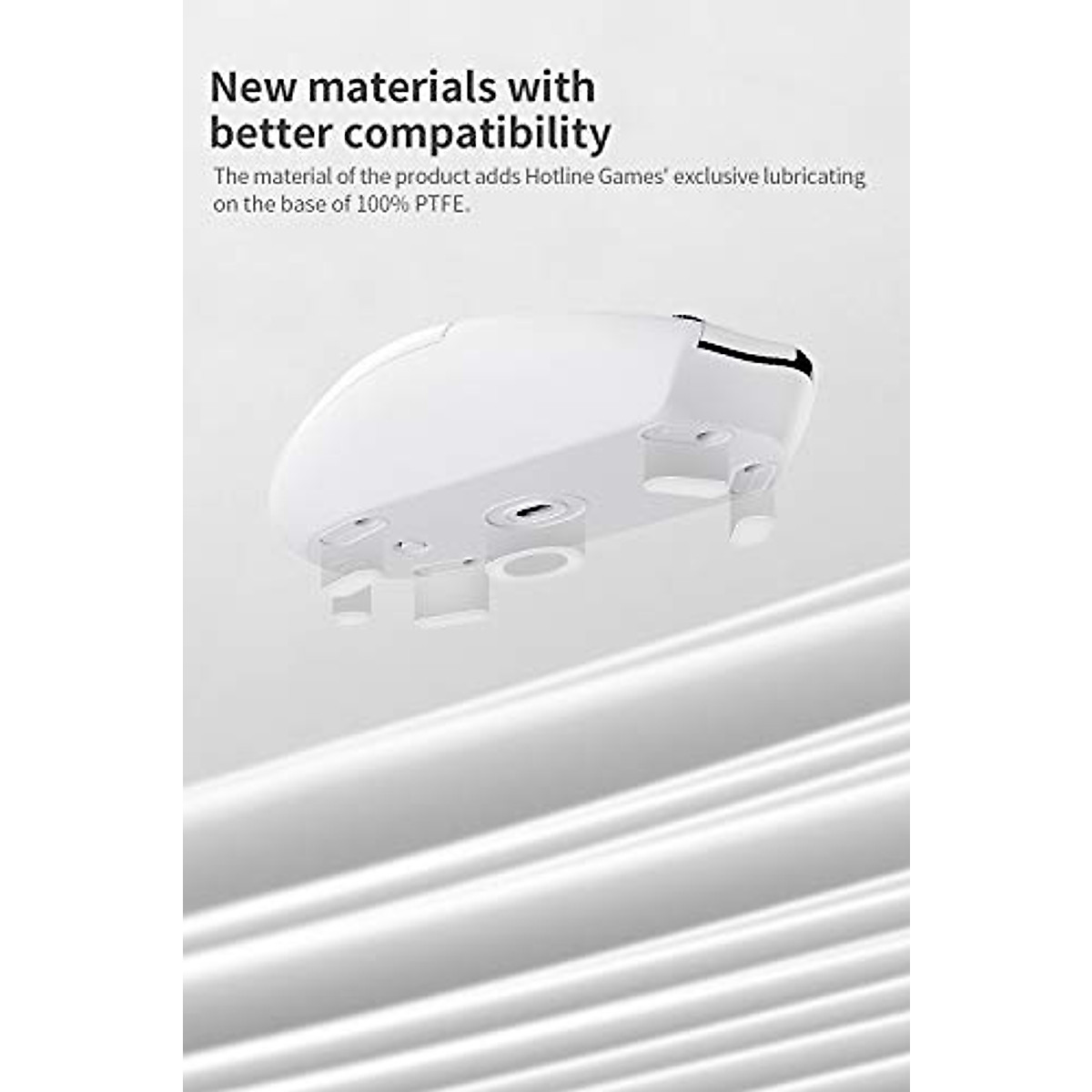 HOTLINEGAMES 2Sets 3.0 Plus Rounded Curved Edges Mouse Feet Skates Compatible with Logitech G703 G603 G403 Gaming Mouse feet Replacement (0.7mm,Smooth Glide,Pure White PTFE) Professional Mice Upgrade