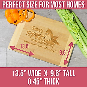 Brew City Engraving –Sharkcoochie, Bad Cook/Chef & Other Funny Designs – Personalized Laser Engraved Bamboo Cutting Boards – Great Gag Gift for Friends, Relatives, Husband, Wife –Shark Coochie Board