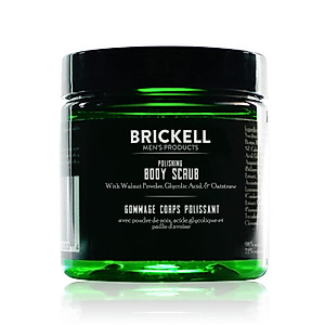 Brickell Men's Polishing Body Scrub for Men, Natural and Organic Body Exfoliator to Remove Dirt, Prevent Blemishes, and Brighten Skin (8 ounce)