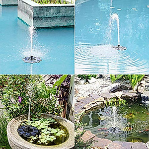 Qualife Solar Water Fountains Outdoor, Solar Powered Fountain Pump for Bird Bath,1.6W Solar Pond Fountain Pump for Garden Decor,Birdbath Pond Pool .
