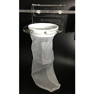 Prefilter Sock Holder Mount with 1 Free Filter Bag 200 Micron Felt 4 inch Filter Bag for Aquarium Reef Marine Tank Acrylic Made Holder