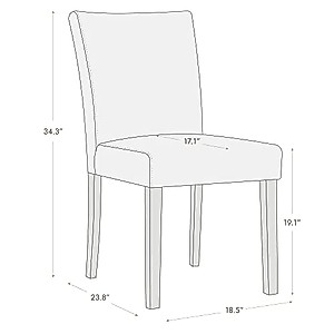 Watson & Whitely Upholstered Kitchen & Dining Room Chairs with Low Back, Faux Leather Armless Dining Chairs with Solid Wood Legs, Set of 2, Saddle Brown