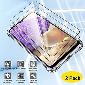 KIOMY Case for Samsung Galaxy A13 5G Ultra Clear Case with 2pcs HD Tempered Glass Screen Protectors Hybrid Anti Yellow Hard Acrylic with TPU Shockproof Bumper Protection Slim Fit Cellphone Back Cover