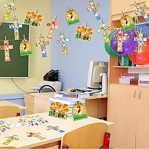 30 Sets Easter Jesus He is Risen Craft Kits for Kids DIY Easter Religious Crosses Art Craft Make a Easter Jesus Resurrection Scene Ornament Spring Christian Creative Art Projects, Kids Party Favors