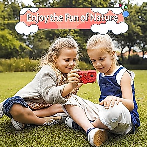 Kids Camera for Boys and Girls, Children Digital Video Toy Camera with Dinosaur Silicone Building Blocks, Selfie Camera for Kids, Christmas Birthday Festival Gifts for Age Above 6 with 32GB SD Card