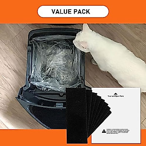 100 Pack Waste Drawer Liners Compatible with All Litter Box Robot Models, 9-11 Gallons Replacement Liners Plus 8 Pack Activated Charcoal Filters, Custom Compatible with Litter Box Robot waste drawer