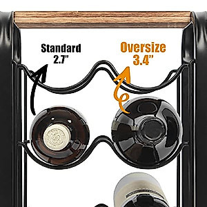 J JACKCUBE DESIGN Rustic Wood 6 Bottles Wine Rack for Countertop, 3 Tier Free Standing Wine Bottle Holder Stand Storage Organizer for Home Decor Bar, Cellar, Pantry, Cabinet- MK652A