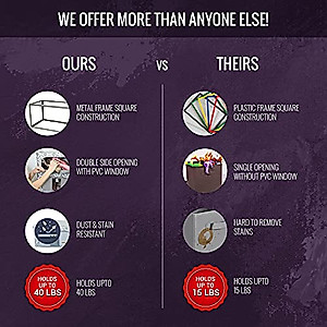 Foldable Clothes Storage Bag Organizer Pop Up Bins Strong Handle Quality Fabric for Collapsible Closet Boxes 4 Pack (Large) (Lavender)