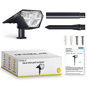 NFESOLAR 2-in-1 Solar Lights Outdoor Garden (1 Pack), 38 LEDs IP65 Waterproof Solar Motion Spotlights Outdoor Decorative for Patio, Yard, Garden, Garage, Pathway, Warm White