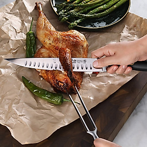 Cangshan L Series 1026955 German Steel Forged 2-Piece Carving Set, Black