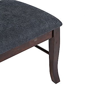 FurnitureR Set of 4 Solid Wood Legs Traditional Style Seat Cushion and Backrest Kitchen Living Room Dining Chair, Grey