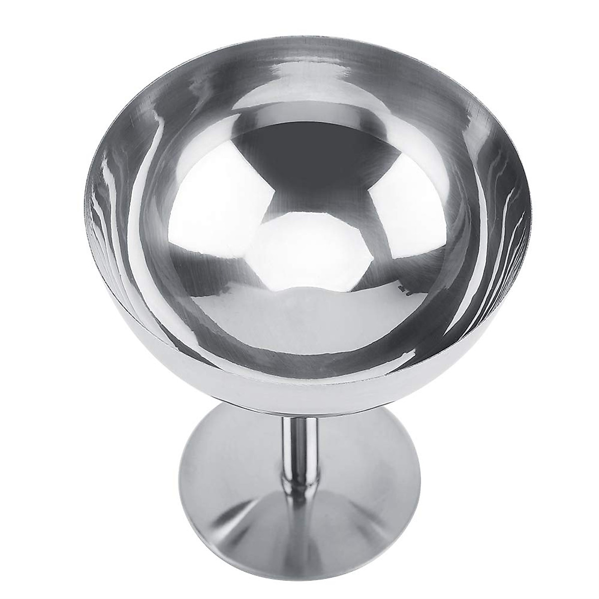 Haofy Ice Cream Cups, Fruit Bowl, Stainless Steel Ice Cream Bowls Resuable Dessert Mousse Cups Dessert Dish for Serving Ice Cream Salad Fruit Pudding(Tall feet)