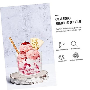 CIYODO 2Pcs dessert cup mini mousse cup trifle dish glass ramekin cups dessert bowls glass pudding containers with lids clear container Household Yogurt Cup Pudding Cup Yogurt Accessory