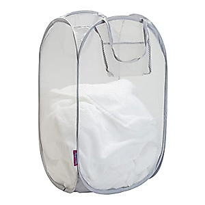 Woolite Pop-Up Laundry Hamper, Dimensions: 13.8" W x 13.8" D x 23.7" H, Pops Open, Collapsible, Durable Carry Handles, Laundry, Accessories