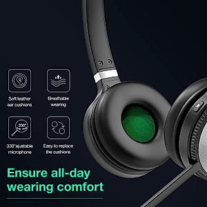 Yealink WH62 Duo UC Wireless Noise Canceling Headset - Headset Connects and Works with USB Enabled Desk Phones, Computers and Softphones.