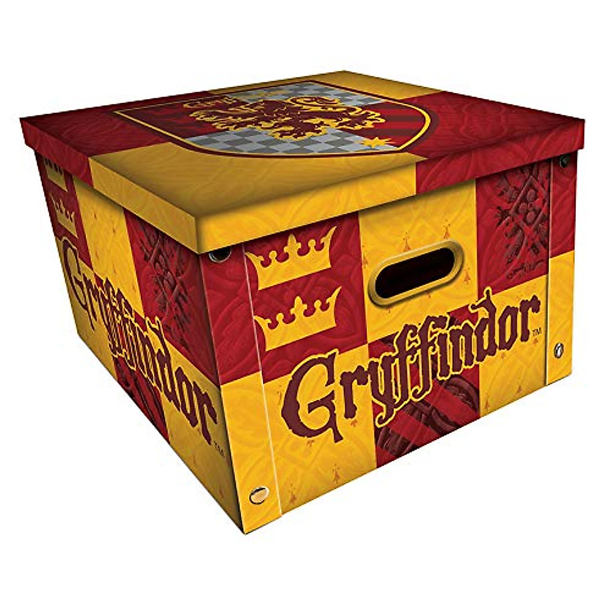 Harry Potter Storage Box with Lid (Gryffindor Design) 24cm x 37cm x 37cm - Official Merchandise