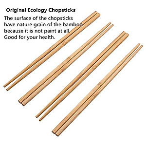 Chopsticks Reusable Chinese Natural Bamboo Chopsticks 9.8"/25cm Long Lightweight Wood Chopstick Set For Restaurant Eating Cooking -10 Pairs gift Sets Dishwasher Safe Japaness Style