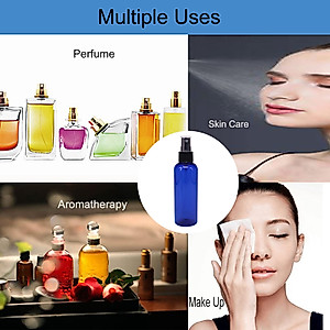 BPFY 12 Pack 3.3 oz Blue Plastic Spray Bottles For Essential Oils, Perfumes, Cosmetics, Alcohol, Fine Mist Spray Bottle, Cosmetic Spray Bottle, Refillable Liquid Conainters