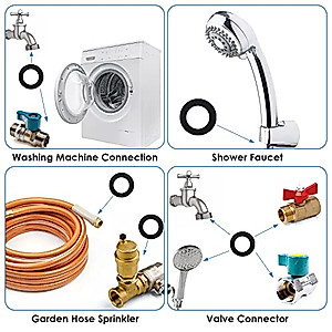 135 Pcs Garden Hose Washers Rubber Hose Gasket Washers Water Hose Washer with Screen for Sealing Repair Most Hose Faucet Nozzle Shower Head Connection
