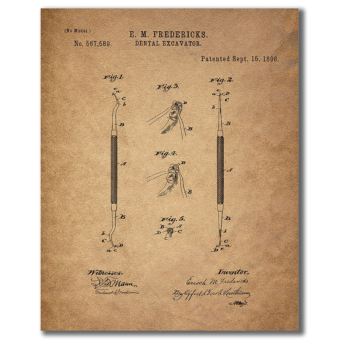 Dentist Patent Wall Art Prints - Set of 6 Vintage Replica Photos