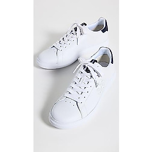 Tory Burch Women's Logo Howell Court Sneakers, White/Perfect Navy, 11 Medium US
