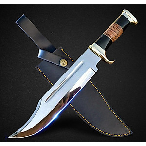 Rising Crafts 14" Crocodile Dundee Bowie Knife - Fixed Blade Survival & Hunting Knife With Sheath - Tactical for Camping, Outdoor, Bushcraft - Gift for Men