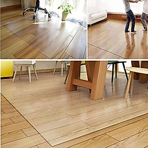 Clear PVC Desk Chair Mat 2mm Rectangle PVC Floor Mats Protector Home Desk Chair Hard Wood/Runner Waterproof Protector/Plastic Table Cover - Multipurpose Rectangular Vinyl Roll, Anti-Oxidation, 160/170