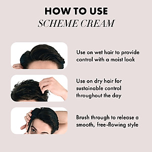 Hanz de Fuko Scheme Cream – Premium Men's Hair Styling Cream with Medium Hold & High Shine Finish, 2 oz.