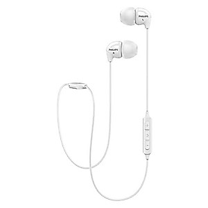 Philips UpBeat SHB3595 Wireless Headphones, with up to 6 Hours of Playtime, in-line Mic - White
