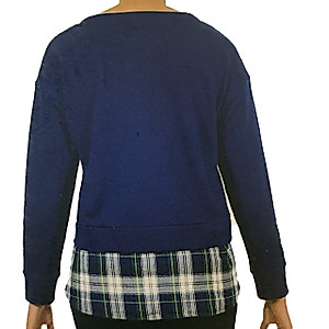 IZOD Women's Tie-Front 2-Fer Sweatshirt (Peacoat, XX-Large)