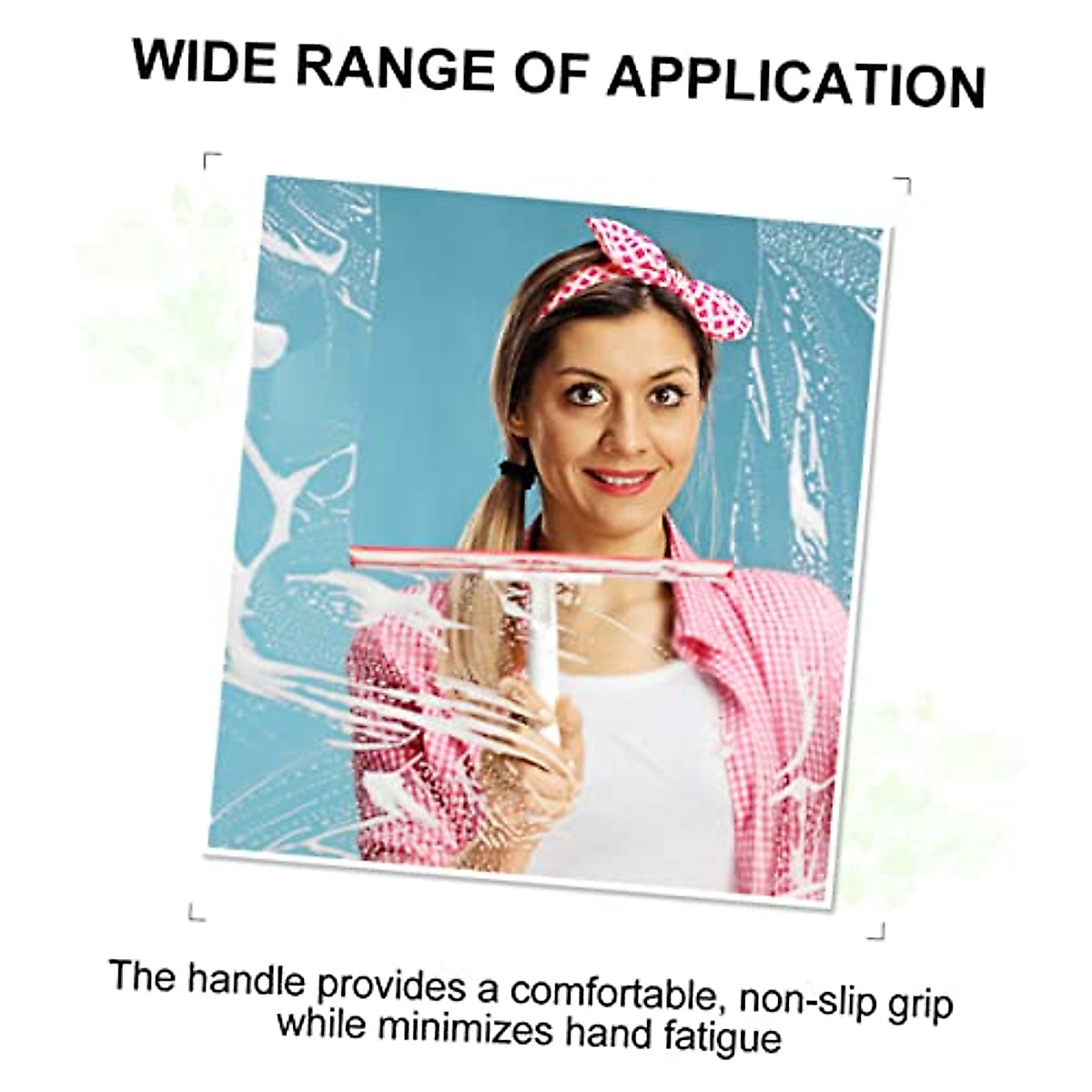 WOONEKY 2pcs for Squeegee Showerrandom Auto Color Scrubbers Convenient Shower Tools Car Window Cleaner Cleaning Scrubber Tool Short Glass Windshield Bathroom Handle Practical